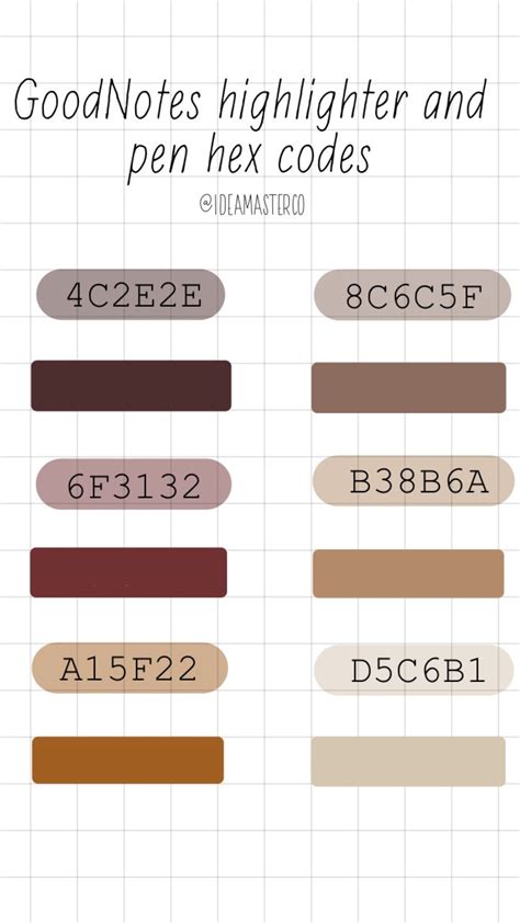 12 Goodnotes Hex Codes Ideas In 2025 Hex Color Palette Hex Colors