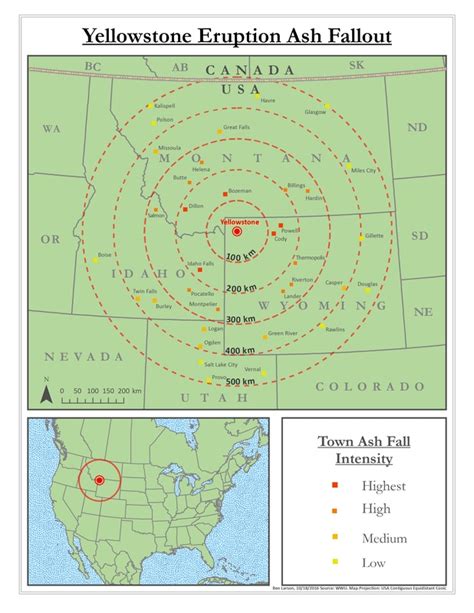 Yellowstone Eruption Ash Fall Larsons Maps