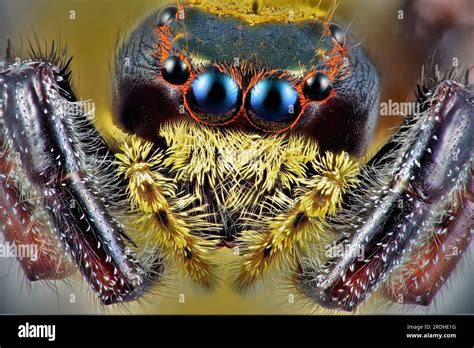 Extreme Macro Photography Of A Jumping Spider Stock Photo Alamy