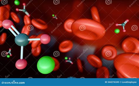 Lead Carbonate Molecules Present In The Bloodstream Stock Illustration
