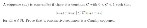 solved a sequence an is contractive if there is a constant