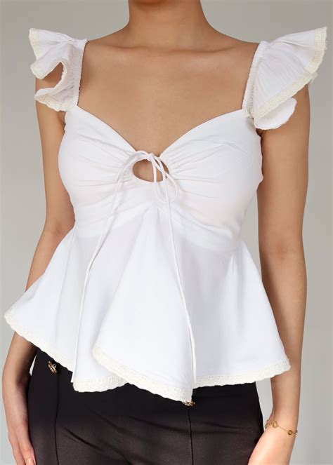 Cutout Frill Top Diamondlady