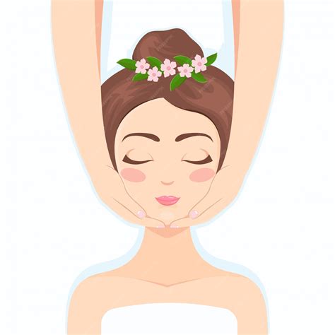Premium Vector Beautiful Woman Doing Facial Massage
