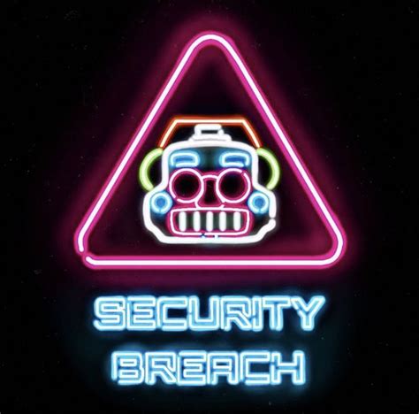 Neon Security Breach Sign With Skull Fnaf Gaming
