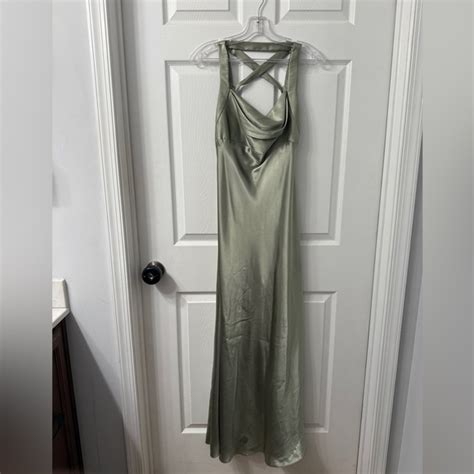 Dresses Elegant Sage Green Satin Dress Poshmark