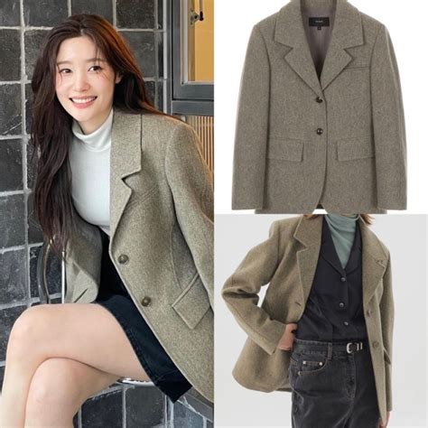 정채연 온앤온 울 자켓 여자 블레이저 코디 가을 여성 하객룩 네이버 블로그