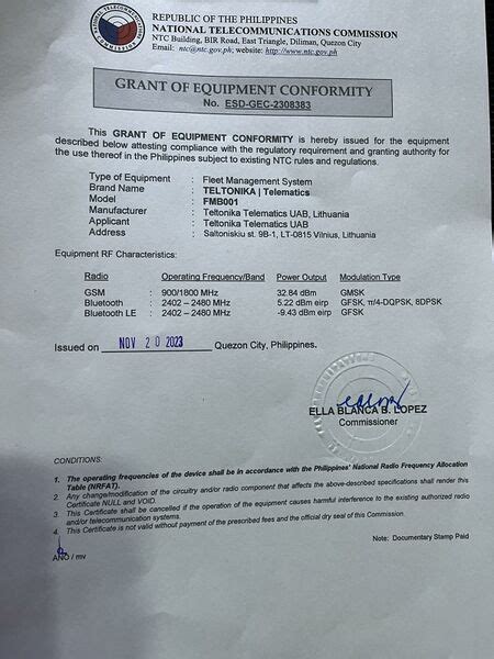 Fmb001 Ntc Certificate Teltonika Telematics Wiki