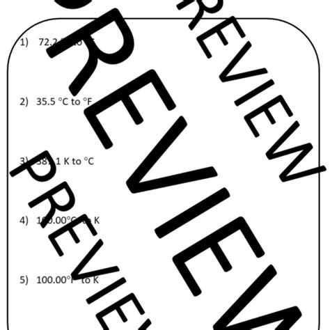 Temperature Conversions 10 Problems With Answers Classful