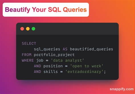 Portfolio Projects Beautify Your Sql Queries By Lauren Rosenthal