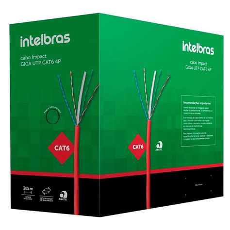 Caixa Cabo De Rede 305 Metros Impact Giga Utp Cat6 Ig6ccz 4p Intelbras