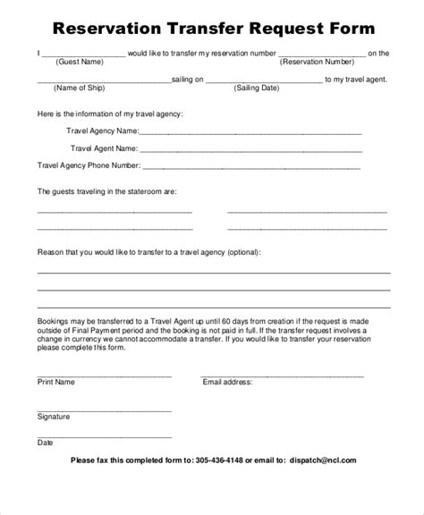 Free 12 Sample Transfer Request Forms In Ms Word Pdf