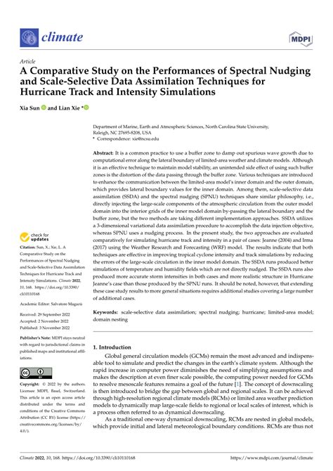 Pdf A Comparative Study On The Performances Of Spectral Nudging And