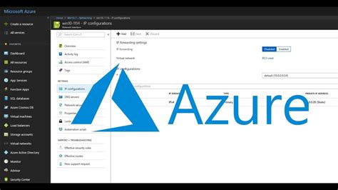 assign a static ip address to a microsoft azure virtual machine youtube