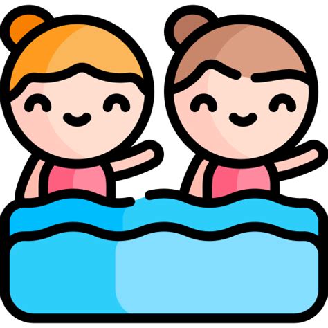 Icono De Natación Sincronizada Kawaii Lineal Color