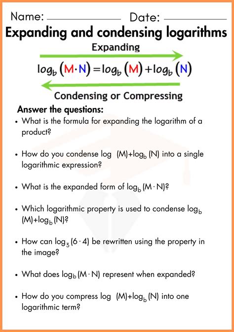 Expanding And Condensing Logarithms Worksheets