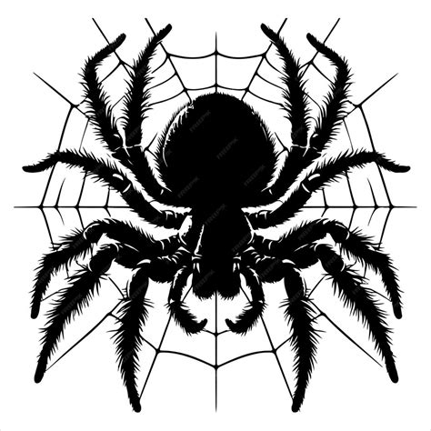 Siting Spider Silhouette Vector Art And Graphic Vector Black Color