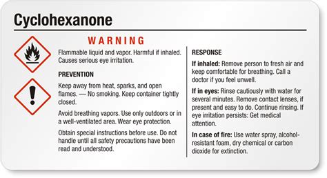 Small Ghs Cyclohexanone Label Sku Ghs 004 C