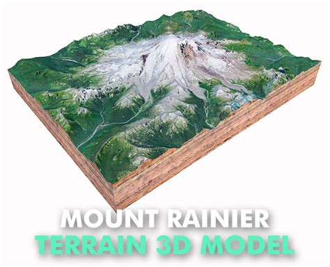 Mount Rainier Washington Usa 3d Model Download Landscapes On