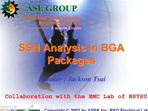 Presentation Ssn Analysis In Bga Analysis Packages