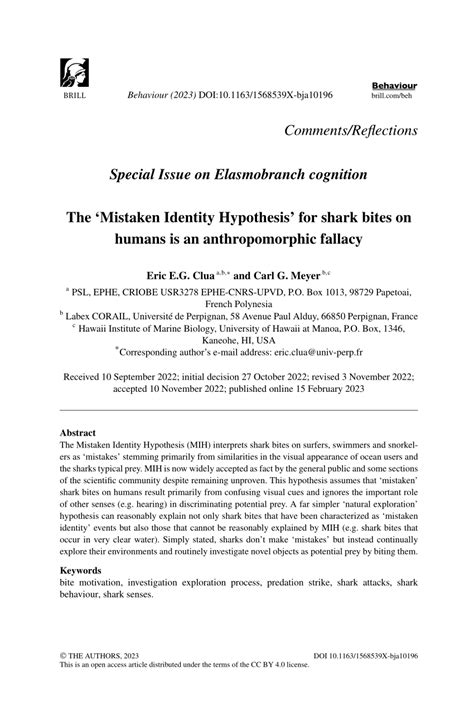 Pdf Commentsreflections Special Issue On Elasmobranch Cognition The