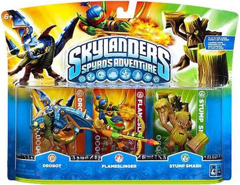 Skylanders Spyros Adventure Drobot, Flameslinger Stump Smash Figure 3 ...