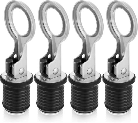 Blinkllx 4 Pcs Boat Plugs Snap Handle Drain Plug For 1 Inch Diameter Marine Drain Twist Marine