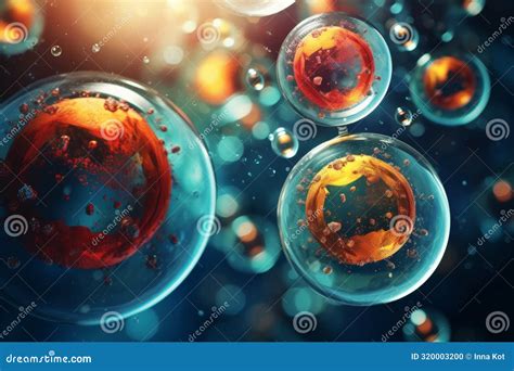 Microorganisms Under A Microscope For Fuel Cell Research Royalty Free Stock Image
