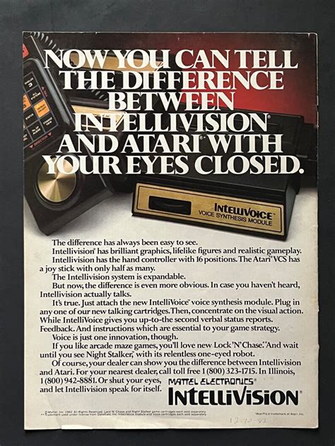 1980s Mattel Electronics Intellivision Print Advertisement Etsy