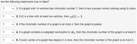 Solved Are The Following Statements True Or False If A Graph Chegg Com