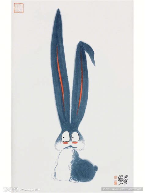 水墨兔子设计图广告设计广告设计设计图库昵图网