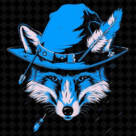 Premium Psd Png Testy Fox Face With A Robin Hood Hat And Feather