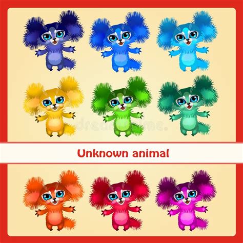 Funny Cartoon Characters Of Different Colors Stock Vector