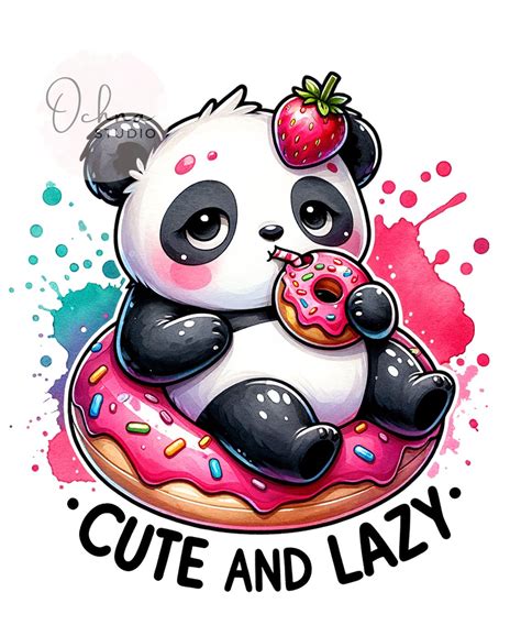 Cute Panda Clipart Png Cute Lazy Panda Clipart Funky Panda Png Donut