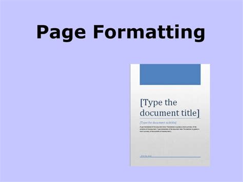 06 Page Formatting Pptx Desktop Publishing Computer Software And Applications