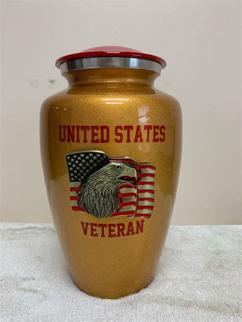 886 Veterans Cremation Urn Gold Military Patriot Etsy