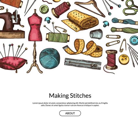 Sewing Elements Royalty Free Vector Image Vectorstock