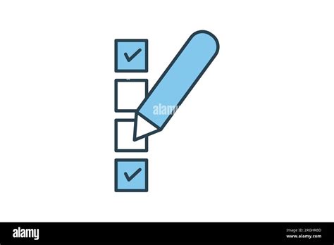 Voting Icon Icon Related To Survey Flat Line Icon Style Simple Vector Design Editable Stock