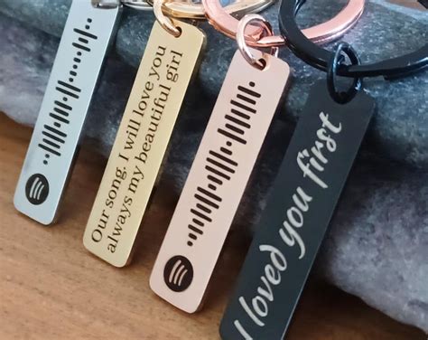 Spotify Code Keyring Custom Song Scan Spotify Keychain Personalized
