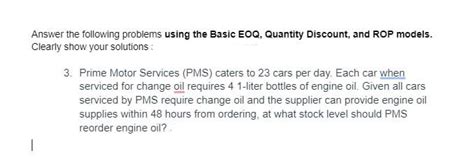 Solved Answer The Following Problems Using The Basic Eoq