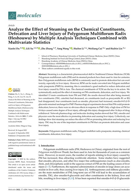 Pdf Analyze The Effect Of Steaming On The Chemical Constituents