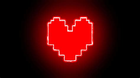 Download Pixelated Heart Red Glow Wallpaper