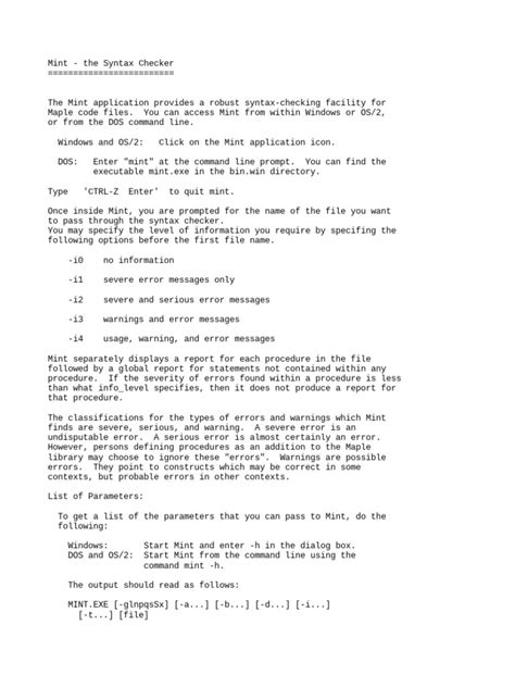 mint pdf command line interface computer file