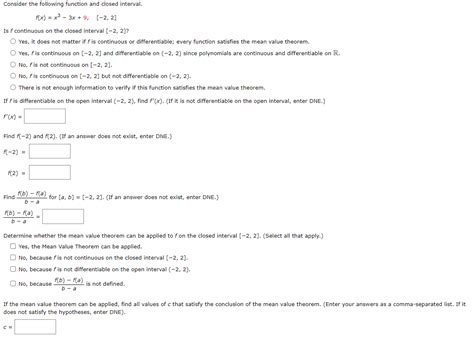 Solved Consider The Following Function And Closed