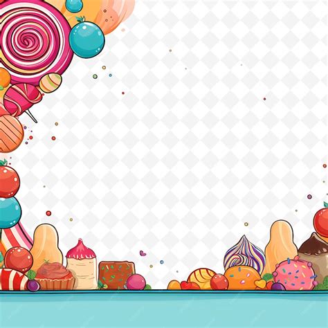 Premium Psd Candyland Inspired Oval Frame With Lollipops Candies
