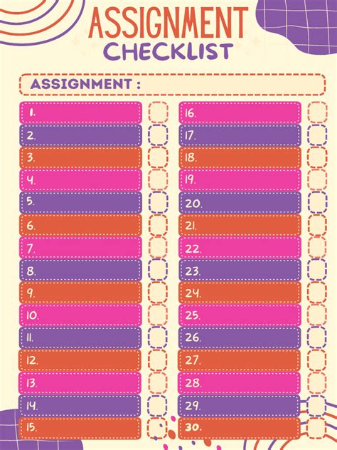 Lembar Assignment Checklist Pdf