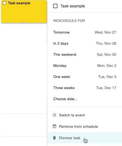 Dismiss Tasks Prevent Completed Tasks From Showing On Calendar Amplenote