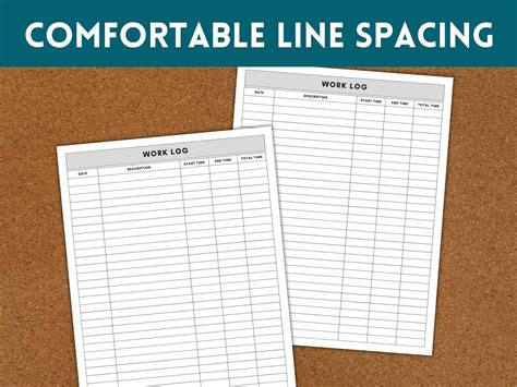 Work Log Printable Time Log Time Tracker Work Hours Log Activity