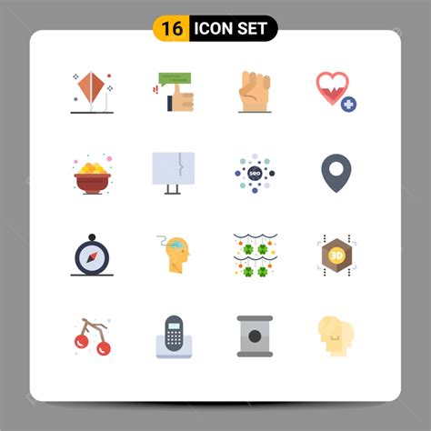 16 Thematic Vector Flat Colors And Editable Symbols Of Heart Creative