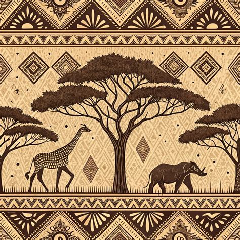 African Mud Cloth Line Art