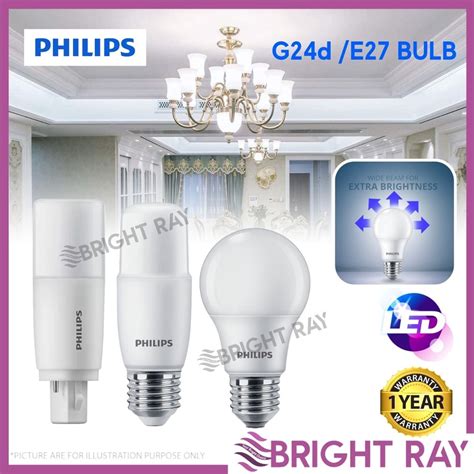 [sirim] Philips E27 G24d Led Bulb Lampu Led Light Bulb Led Ultra Bright Mentol Lampu Rumah Stick